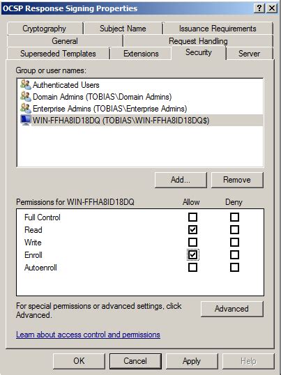 Ocsp Part 3 Add Read Permission To Network Service Its Full Of Stars