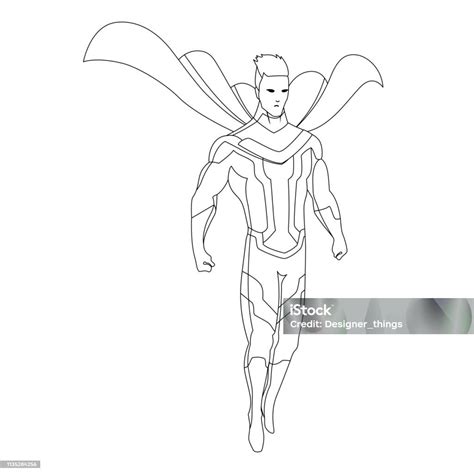 고립 된 색칠 공부를 위한 슈퍼 히어로 만화 책 벡터 일러스트 검은색에 대한 스톡 벡터 아트 및 기타 이미지 검은색 경외감