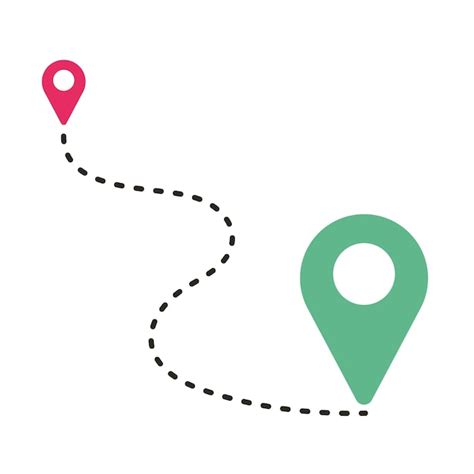 Premium Vector Navigation Pointers And Destination Sign Pin Map Dotted Line