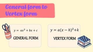 Parts Of Quadratic Function And Transforming To General Form To Vertex Form And Vice Versa PPTX
