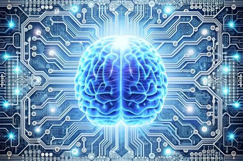 3d Ai Driven Digital Brain Frame Concept Minimalistic Border With Brainwave And Circuitry