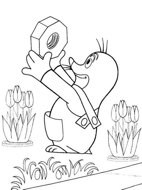 Krtek With Bolt Coloring Page