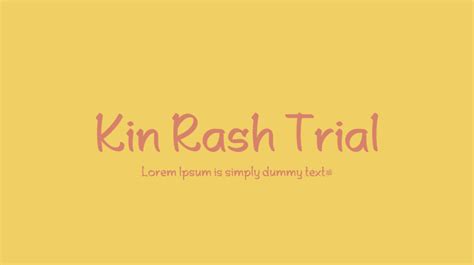 Kin Rash Trial Font Download Free For Desktop And Webfont