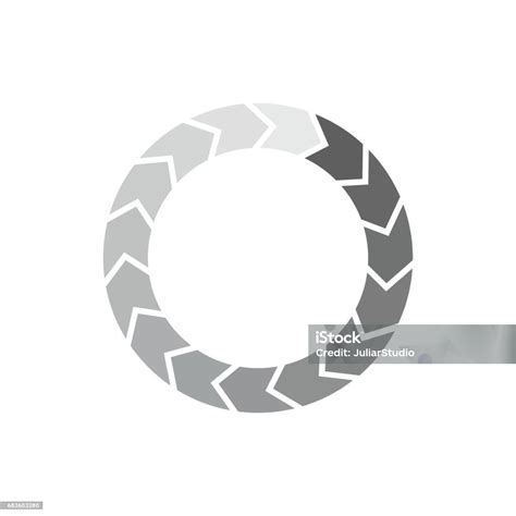 Geometric Circle Of Separated Segment Arrows Icon Stock Illustration Download Image Now