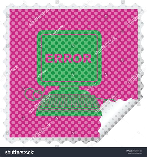 Computer Error Vector Illustration Square Peeling Stock Vector Royalty
