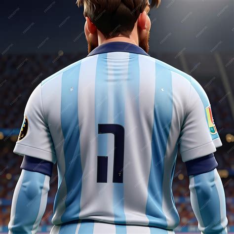 Premium Photo Leonel Messi In Argentina Jersey Back View