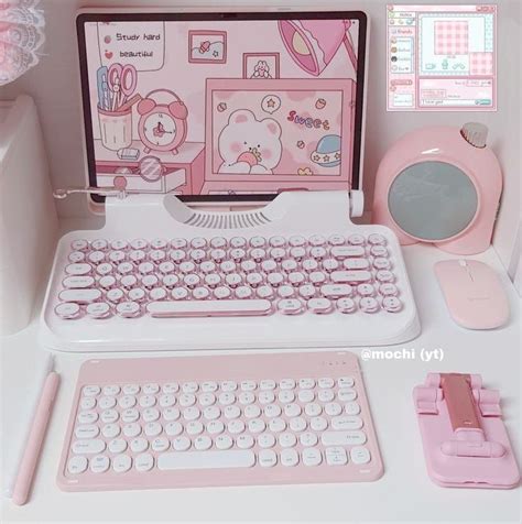 Pink Desk Decor And Tablet Accessories Tablet Accessories Custom Ipad Keyboard