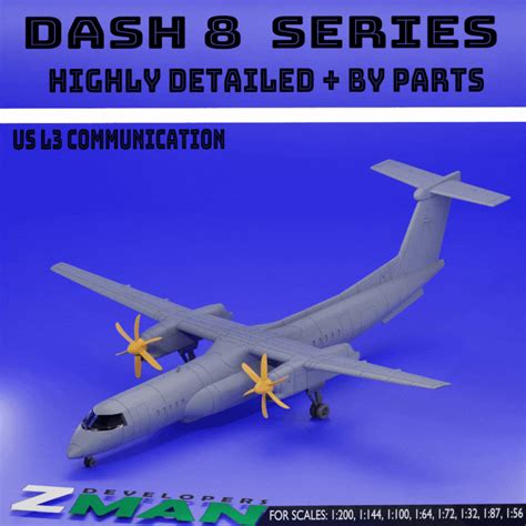 🇨🇦 De Havilland Canada Dash 8 L3 Communication V3・ Stl File For 3d