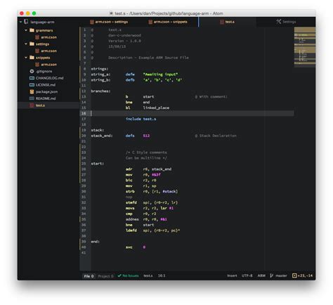 GitHub Dan C Underwood Language Arm ARM Syntax Highlighting For Atom Editor