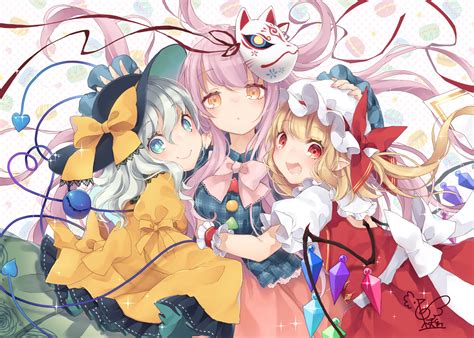 Flandre Scarlet Komeiji Koishi And Hata No Kokoro Touhou Drawn By Toutenkou Danbooru