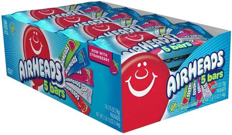 Airheads Singles 5 Pack Assorted Flavors 18 Piece Box Candy Warehouse