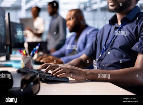 Team Of Developers In Data Center Using Diagnostic Tools And System