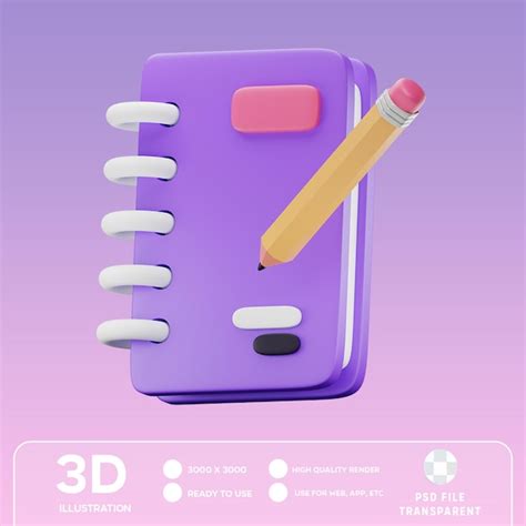 Premium Psd Psd Sketch Book 3d Illustration