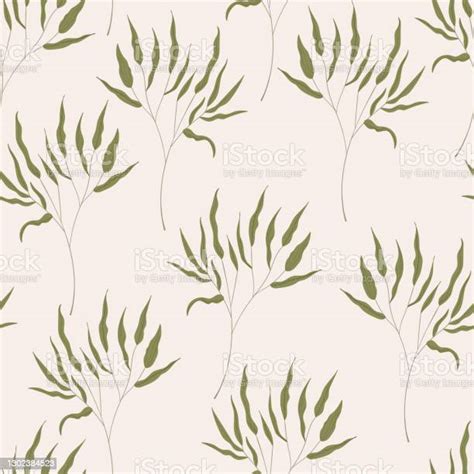 손으로 그린 컬러 잎으로 매끄러운 꽃 귀여운 가을 배경 열대 녹색 가지 현대 꽃 구성 벽지 포스터 카드 직물 직물에 대한 패션 벡터 스톡 일러스트레이션 0명에 대한 스톡