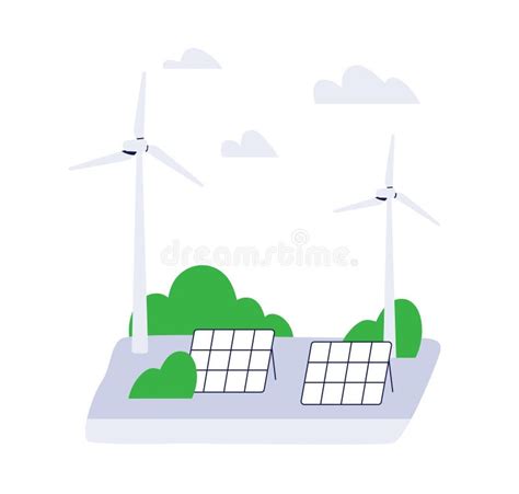 Electricity Generation Sources Set Power Plant And Natural Energy Source Vector Illustration