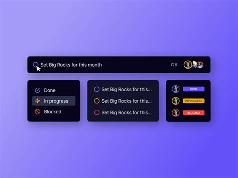 Setting status on tasks by Pantufla Cuántica on Dribbble