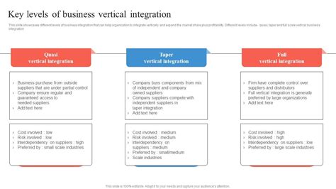 Key Levels Of Business Vertical Integration Business Integration Strategy Strategy Ss V Ppt