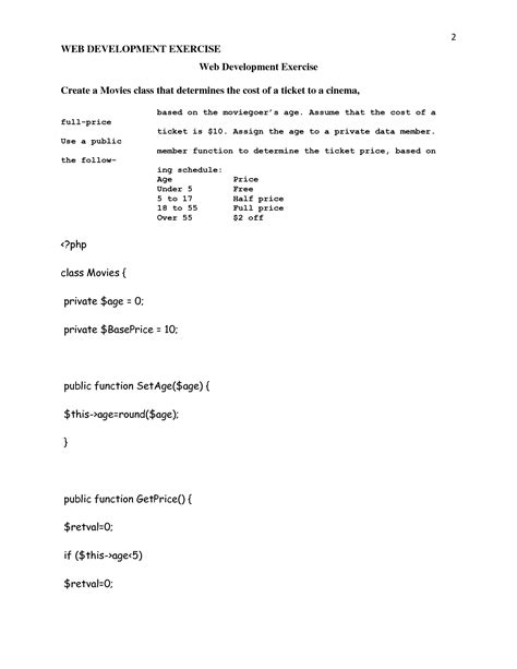 Solution Web Development Exercise Studypool