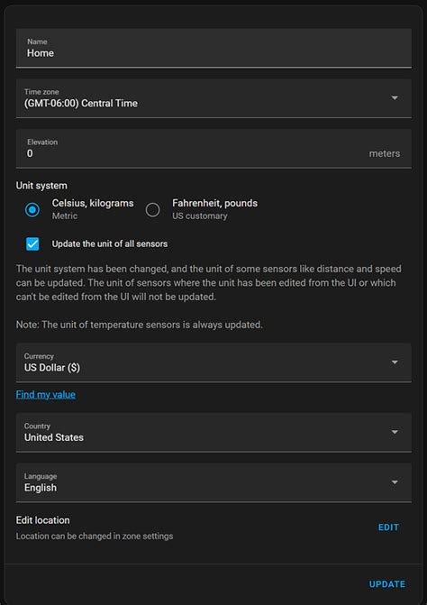 Unit System Not Retained Across Restarts Configuration Home