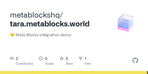 GitHub Metablockshq Tara Metablocks World Meta Blocks Integration Demo