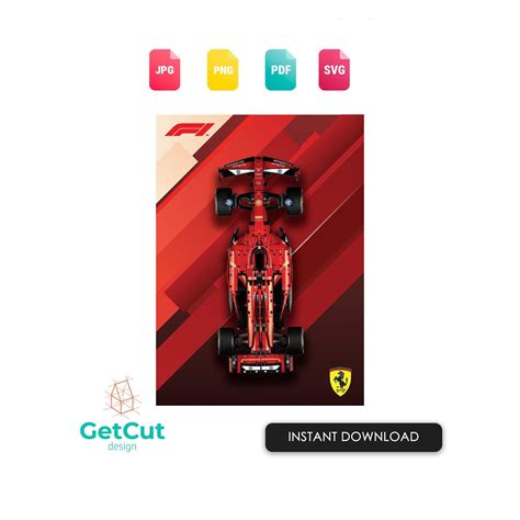 Ferrari F1 Digital Poster Technic 42207 Scale Wall Art Printable