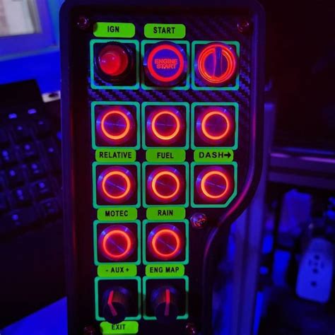 Pc Usb 30 Functions Button Box With Neon Labels Sheet For Simracing Etsy
