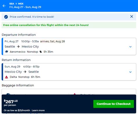 Nonstop Flights Seattle To Mexico City 264 267 R T [may Oct Nov