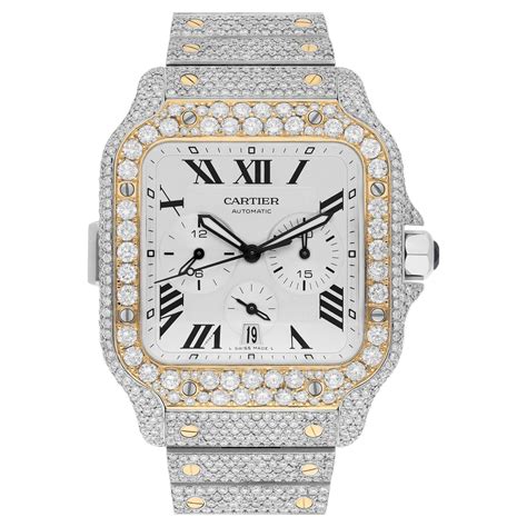 Cartier Santos Xl Chronograph Steel Yellow Gold Mens Watch W2sa0008