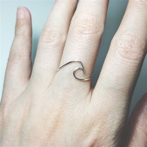 Sterling Silver Wave Ringgold Filledsurfocean Wave Ringocean Ring