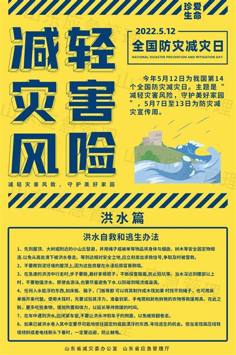 防灾减灾宣传周遭遇暴雨、洪水等怎么办？带你了解灾害知识！山东省全国管理厅