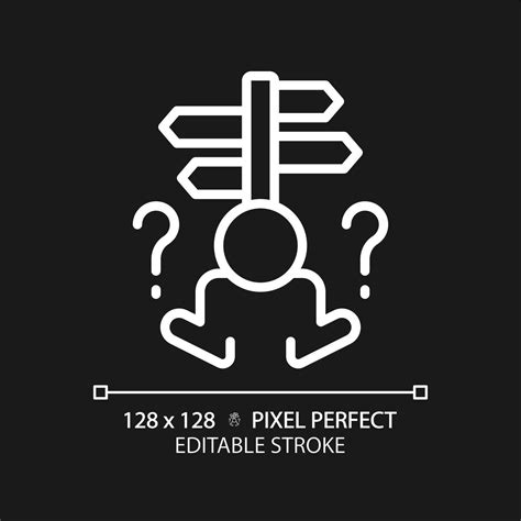 2d Pixel Perfect Editable White Indecisiveness Icon Isolated Simple Vector Thin Line