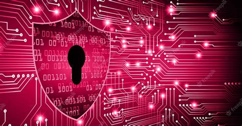 Premium Vector Closed Padlock On Digital Background Cyber Security