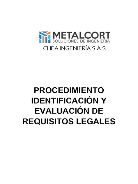 Gi Pro 05 Identificacion Y Evaluacion De Requisitos Legales Ok Pdf