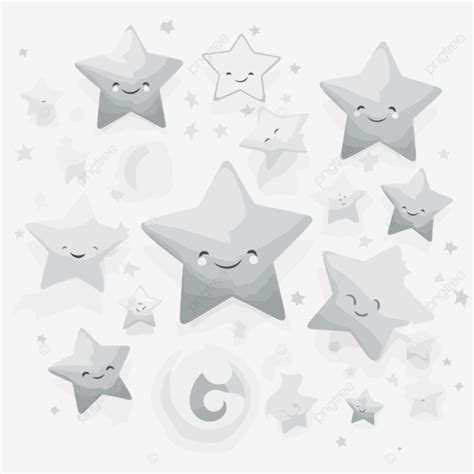 하얀 별 벡터 스티커 클립 아트 실버 별과 행복한 미소로 잠자는 사람들 만화 상표 클립 아트 Png 일러스트 및 벡터 에 대한 무료 다운로드 Pngtree