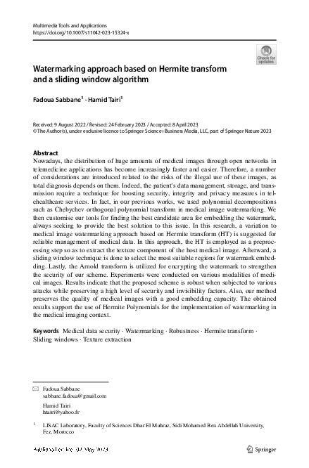 pdf watermarking approach based on hermite transform and a sliding window algorithm hamid