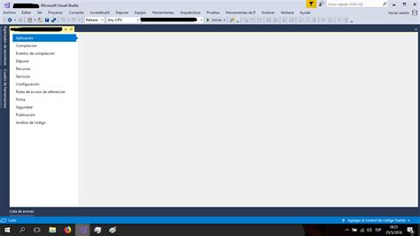 Empty Project Properties In Visual Studio Stack Overflow