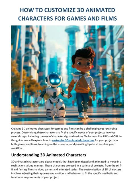 ppt how to customize 3d animated characters for games and films