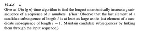 solved 15 4 6 give an o n lg n time algorithm to find the
