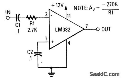 SIMPLE 40 DB GAIN AMPLIFIER Amplifier Circuit Circuit Diagram SeekIC Com