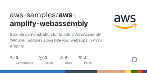 github aws samples aws amplify webassembly sample demonstration for building webassembly