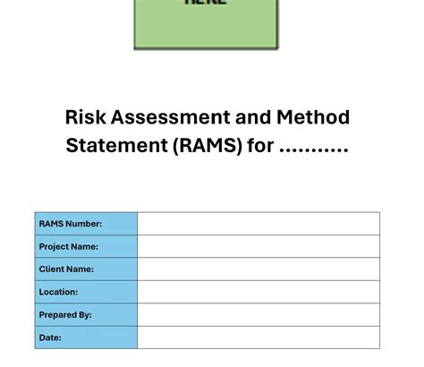 Blank Rams Template Blank Method Statement Template Blank Risk Assessment Fully Editable