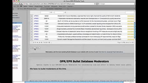 Opr Epr Bullet Database Youtube