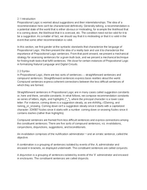 Introduction To Logic Chapter 2 Propositional Logic 2 Introduction