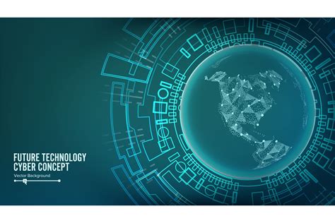 Futuristic Technology Connection Structure Vector Abstract Cyberspace Background Future Cyber