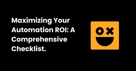 Automation Roi Calculation Checklist Checklist Gg