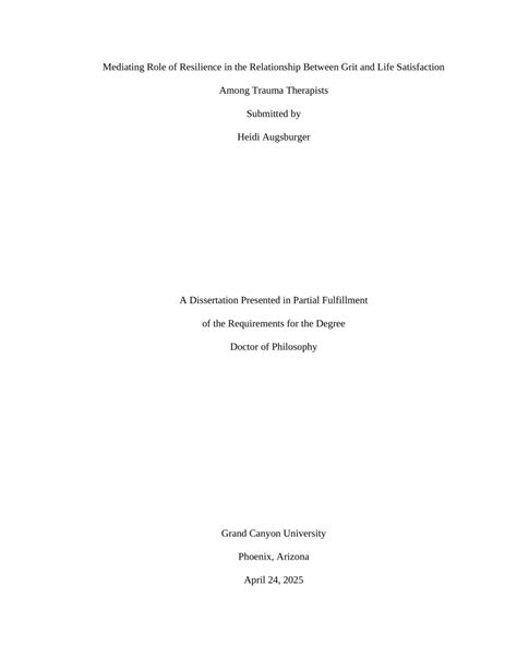 Pdf Mediating Role Of Resilience In The Relationship Between Grit And Life Satisfaction Among