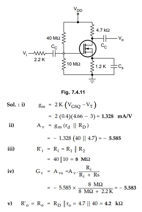 analysis of common source cs amplifier equivalent circuit solved