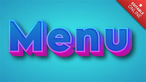 Menu Beauty Editable Modern Template Text Effect Generator