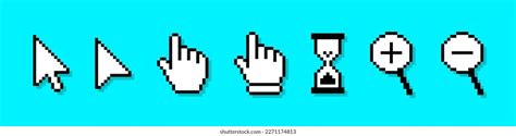 Pixel Cursor Computer Mouse Pointer Icons Stock Vector Royalty Free