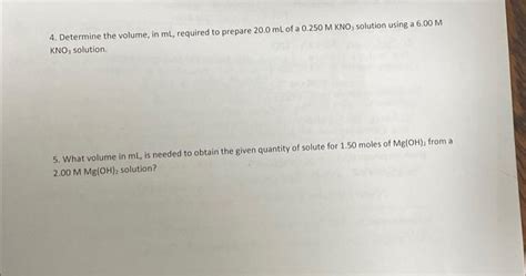 Solved Determine The Volume In ML Required To Prepare Chegg Com